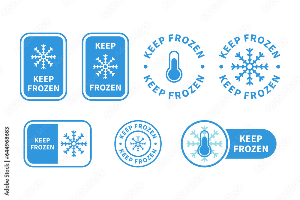 Keep frozen label. Keep frozen - badges for product. Sticker with ...