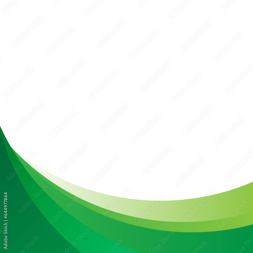 Green wavy shapes on transparent background curved Stock Illustration ...