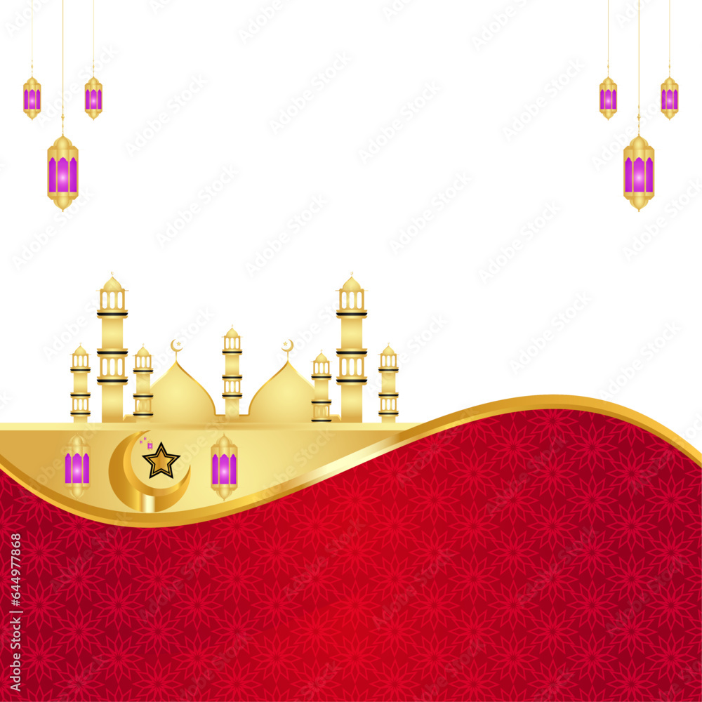 Ramadan or ramadhan kareem with masjid mosque islamic lantern ...