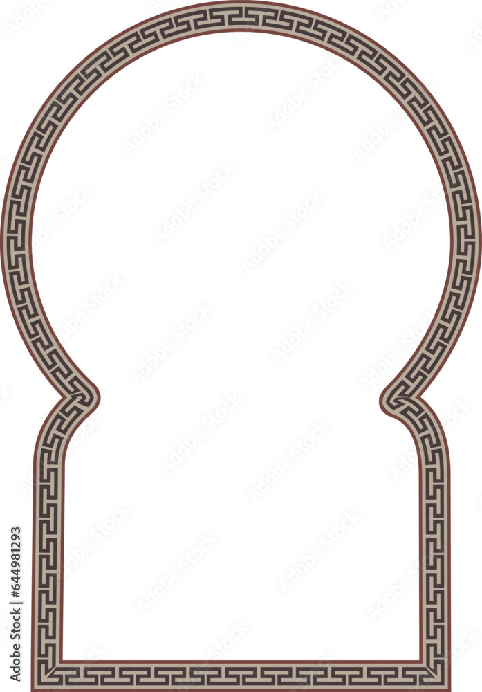 Keyhole Arch rectangular frame architecture window door Greek meander ...
