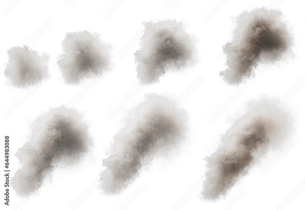 Smoke set isolated transparent background 3d rendering Stock ...