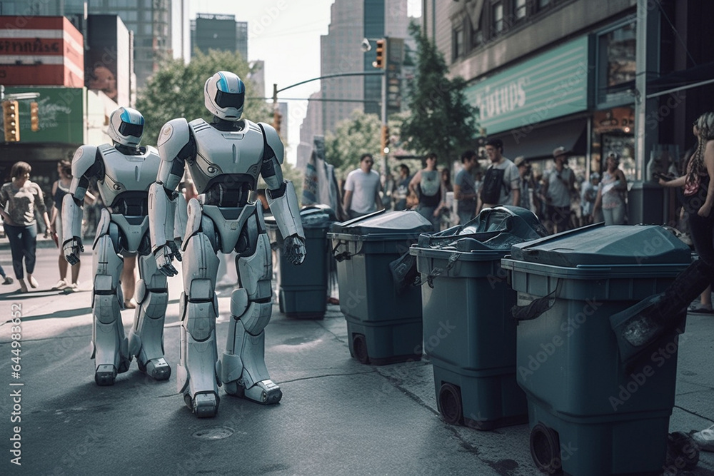 Garbage collection by robots, autonomous or artificial intelligence ...