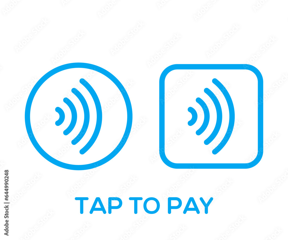 Contactless payment icon. Contactless Nfc Wireless Pay Sign. Tap to pay ...