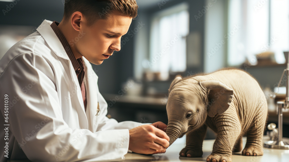 Touching portrayal of a committed African vet skillfully examining a ...