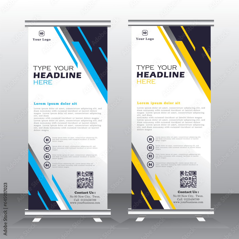 Roll up banner tempalte for your company, vertical template design, for ...