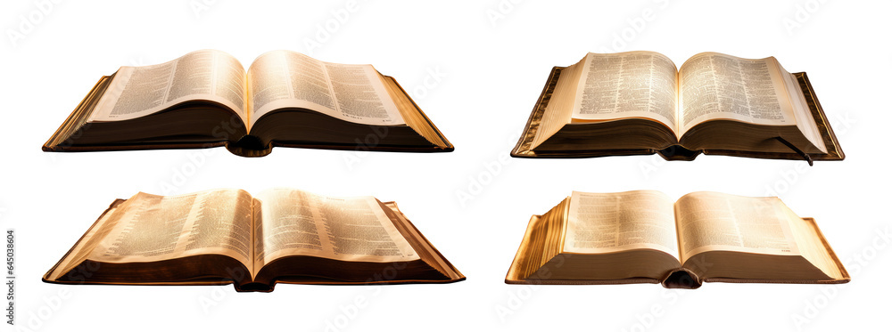 set of opened bible. collection of open Tanakh. opened ancient book ...