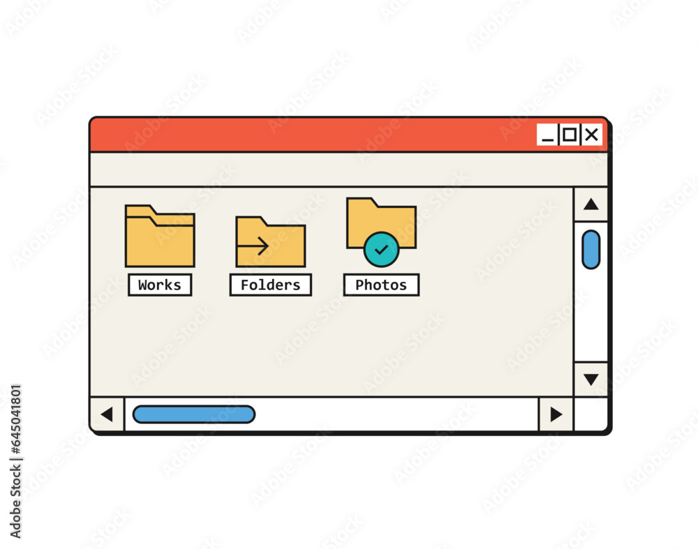 Retro style computer window interface and 90s nostalgic ui design ...