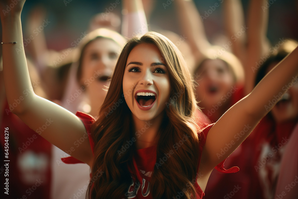 Girls from the cheerleading team emotionally support the team and ...