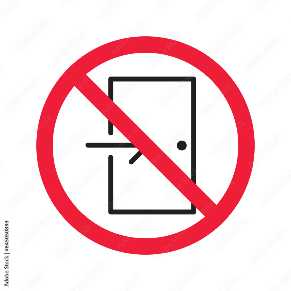 Prohibited exit vector icon. No entry icon. Forbidden door exit icon ...