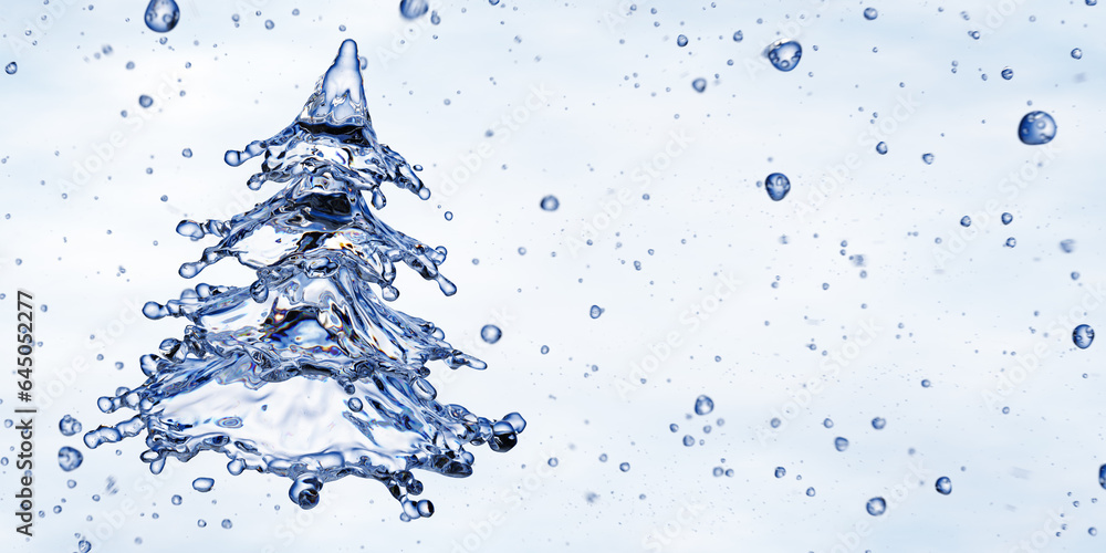 Christmas water splash tree isolated on white Stock Illustration ...