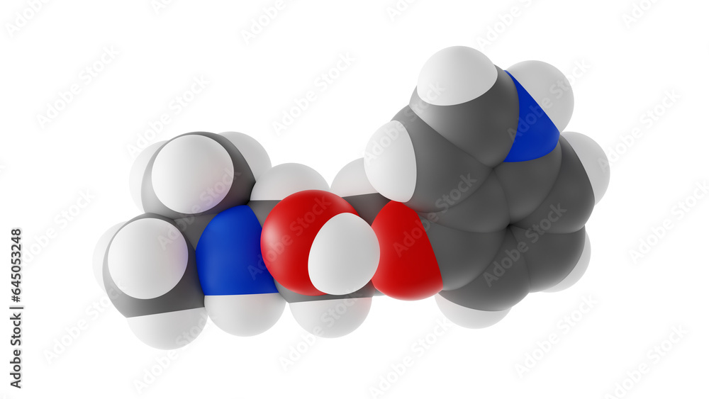 pindolol molecule, nonselective beta blocker molecular structure ...