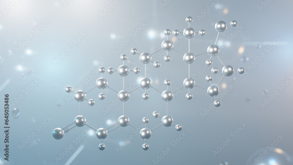 Testosterone Molecular Structure 3d Model Molecule Sex Hormone