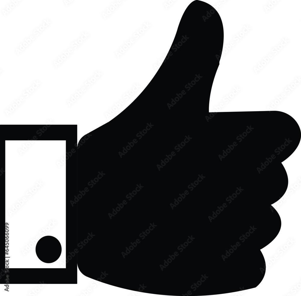 thumb up icon vector. Finger up symbol. I like sign isolated on white ...