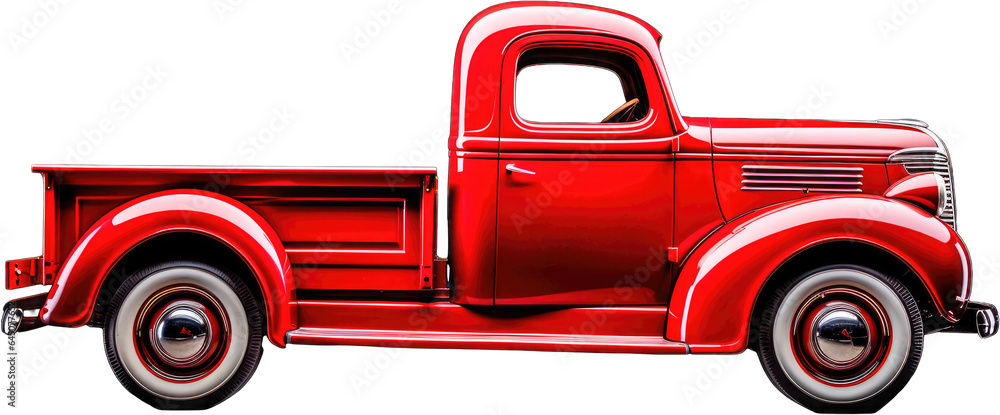 Generative Ai – red pickup truck isolated on transparent background ...