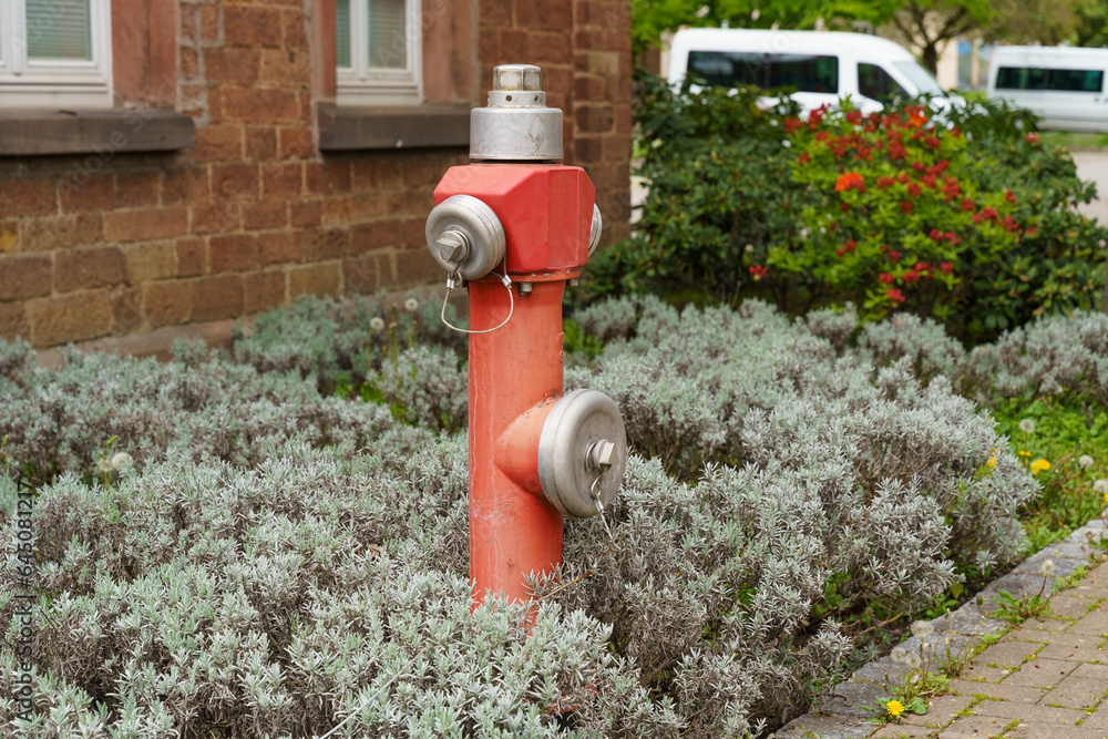 Fire hydrant installed near a residential building Stock Photo | Adobe ...