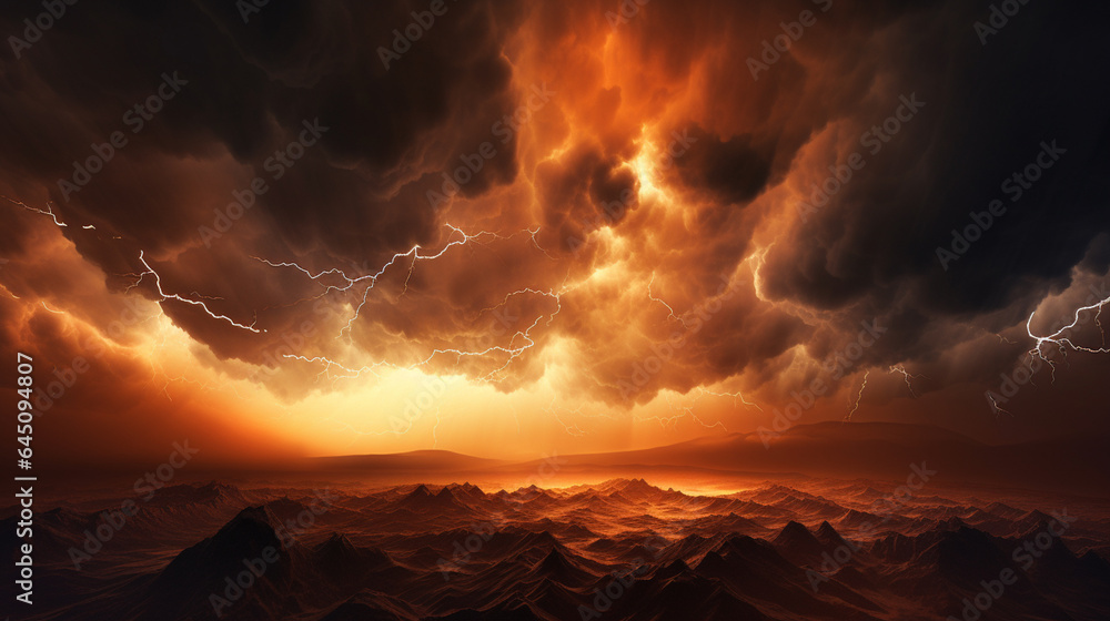 Storm warning - Weather background banner - Amazing lightning storm in ...