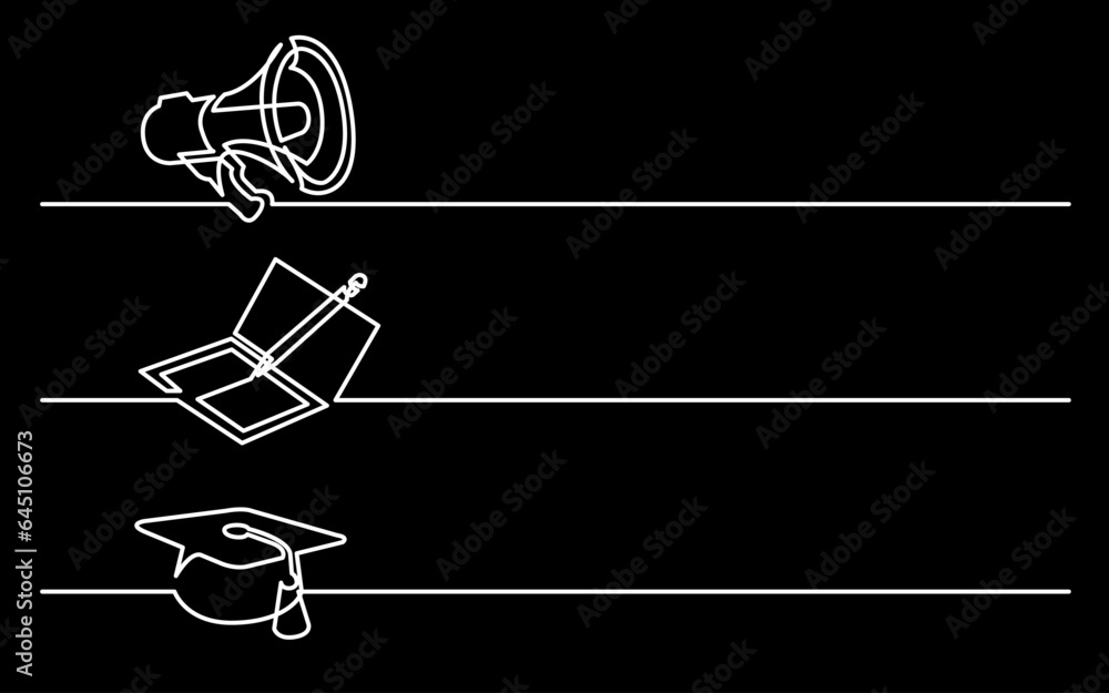 continuous line drawing vector illustration with FULLY EDITABLE STROKE ...