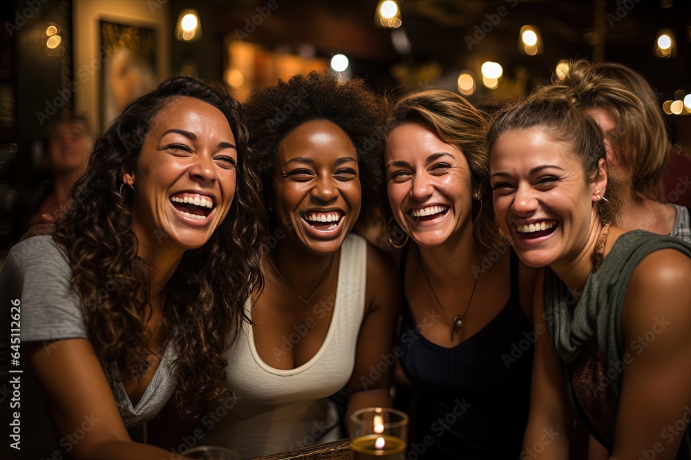 International pals celebrating diversity and friendship, their smiles ...