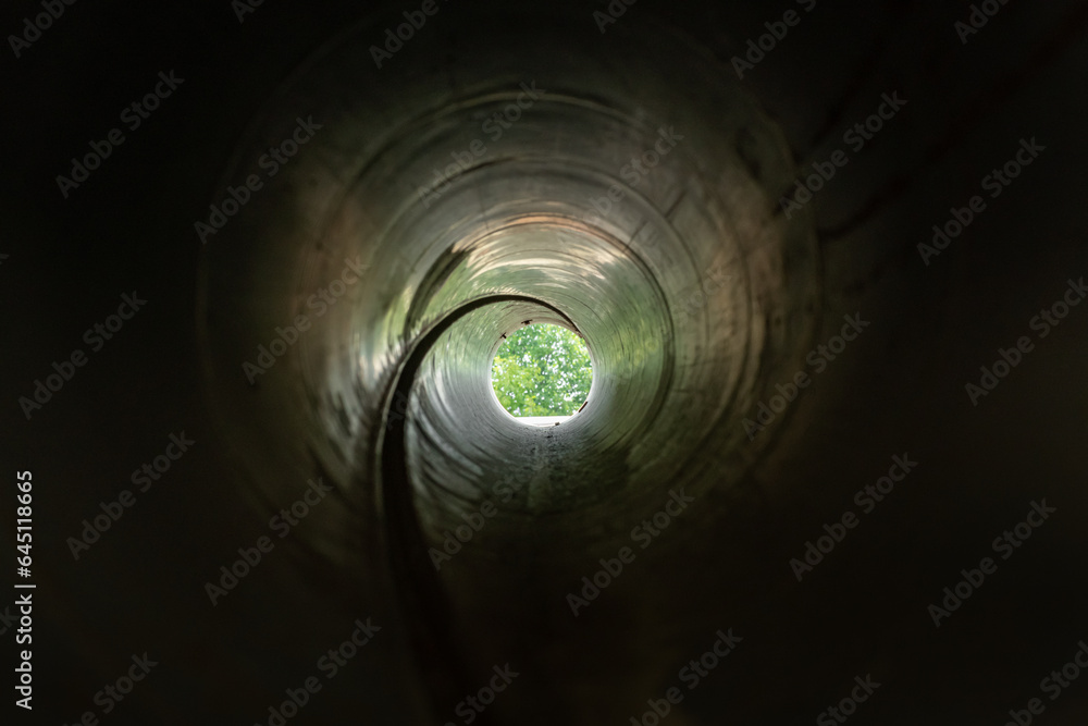 Inside the gun barrel of a multiple rocket launcher system. Stock Photo ...