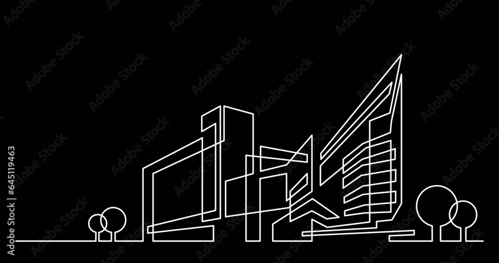 continuous line drawing vector illustration with FULLY EDITABLE STROKE ...
