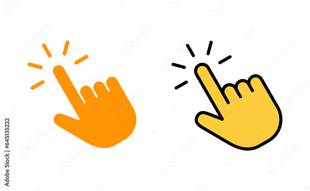 Hand click icon set for web and mobile app. pointer sign and symbol ...