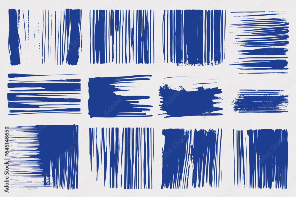 Mega bundle of different ink brush strokes:rectangle and square ...