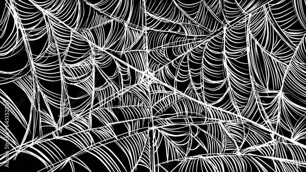 Animation of a spider filling with white webs on a black screen. Video ...