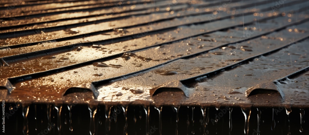 Roof leaking from rain water infiltration. Stock Photo | Adobe Stock
