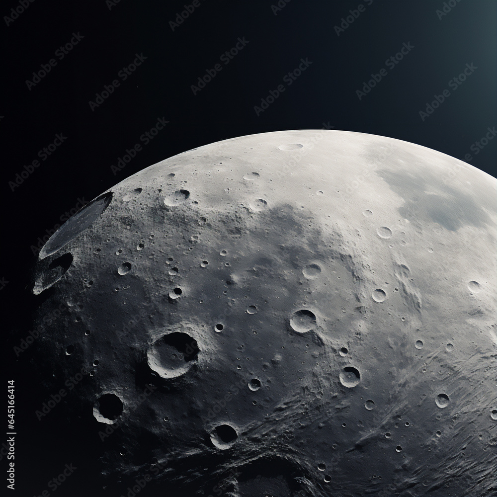 Moon illustration in close up and detail, create using generative AI ...