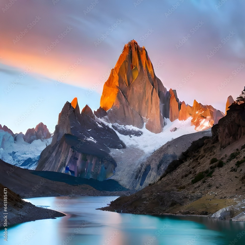 Mount Fitz Roy (also known as Cerro Chaltén, Cerro Fitz Roy, or Monte ...