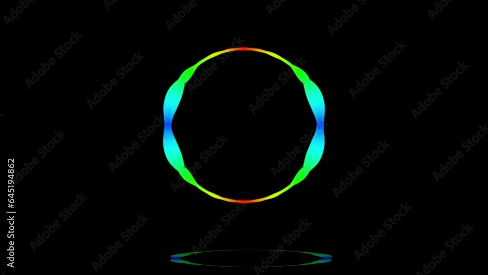 Colorful graphic circular loop of rhythmic audio spectrum frequency ...