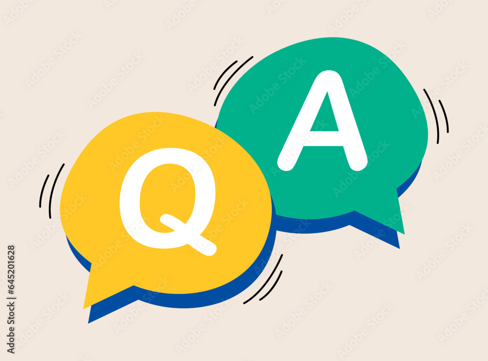 Questions and answers icon. Q and A. Question Answer. Colorful vector ...
