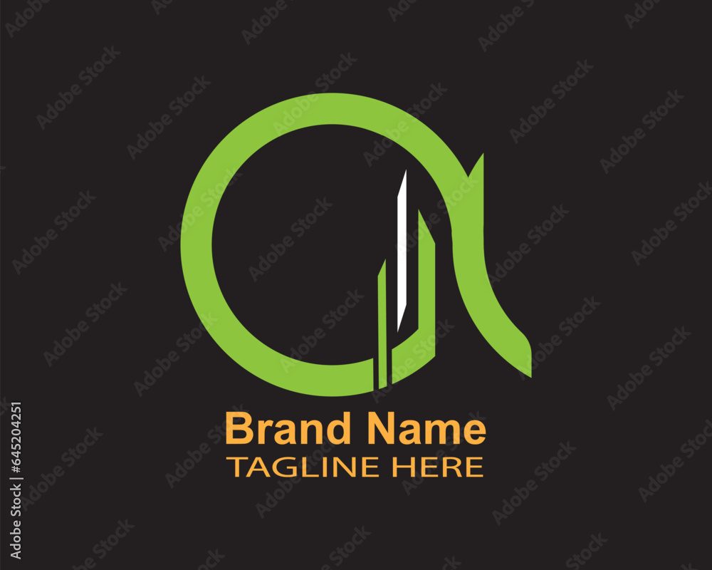 Iconic letter logo (Letter a/Q) ***EPS file ***Editable Text And Color ...