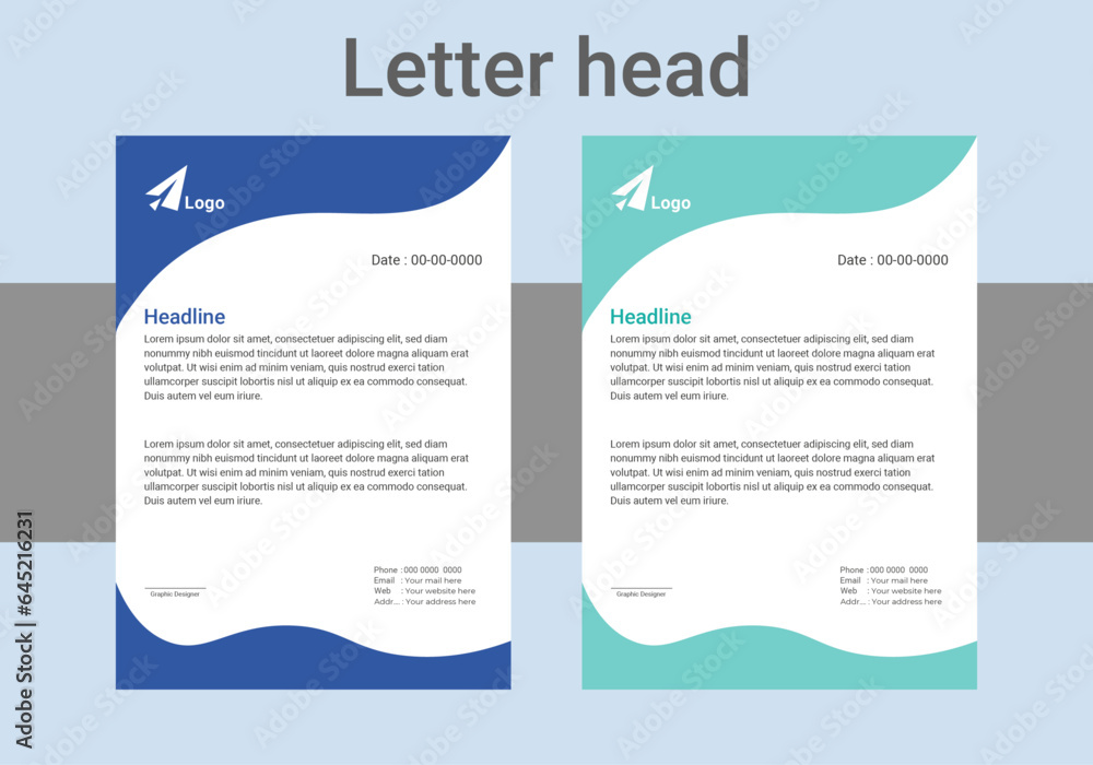 vector letterhead template. Business style letterhead template design ...