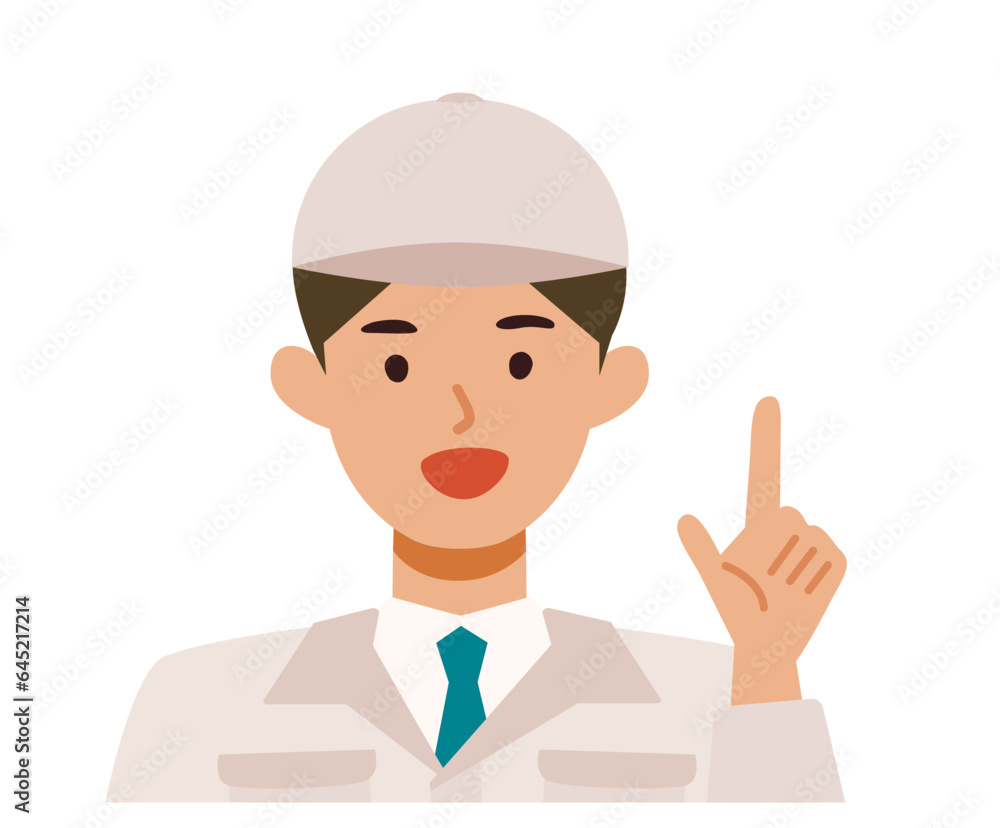 Man wearing factory worker uniform. Factory worker Man cartoon ...