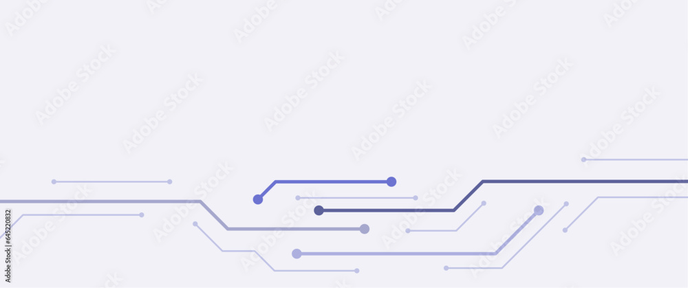 seamless abstract minimalist electronic circuit path on a white ...