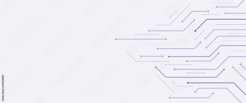 seamless abstract minimalist electronic circuit path on a white ...