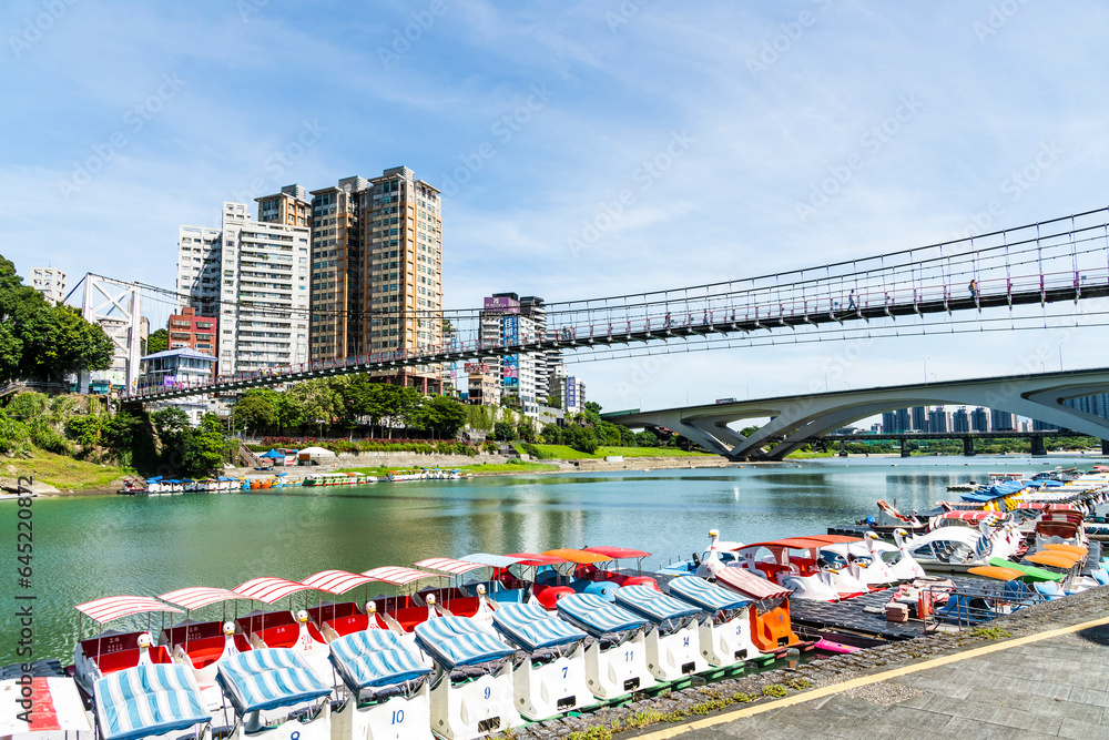 New Taipei City, Taiwan- July 5, 2023: Beautiful view of Bitan Scenic ...