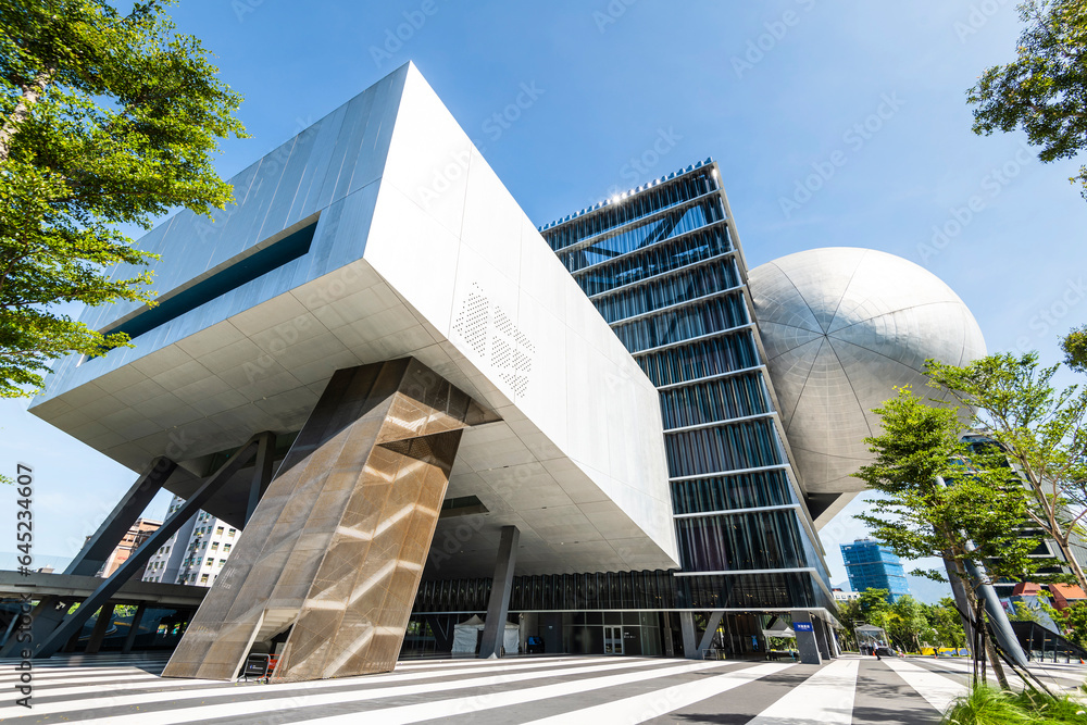 Taipei, Taiwan- July 7, 2023: Building view of the Taipei Performing Arts Center in Taiwan. it's ...