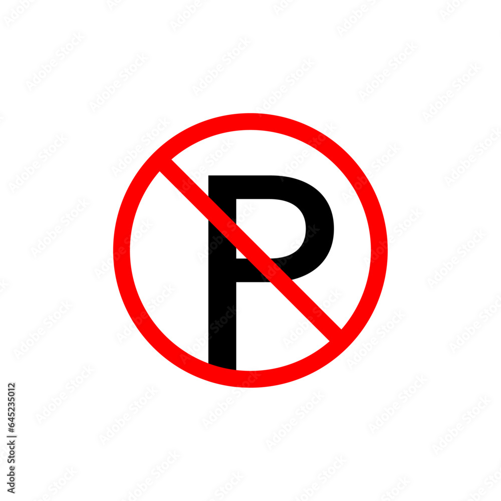 No Parking sign. Printable stickers. Vector. Isolated on white ...