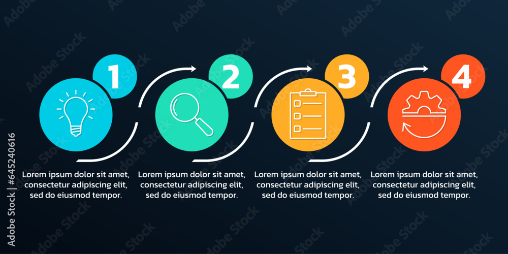 4 step infographic template. Process diagram, business presentation ...