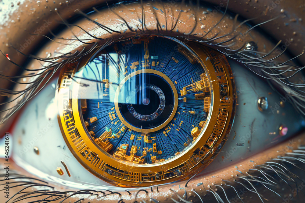 Human eyes that reflect the future. Sparks, inspiration, humans and ...