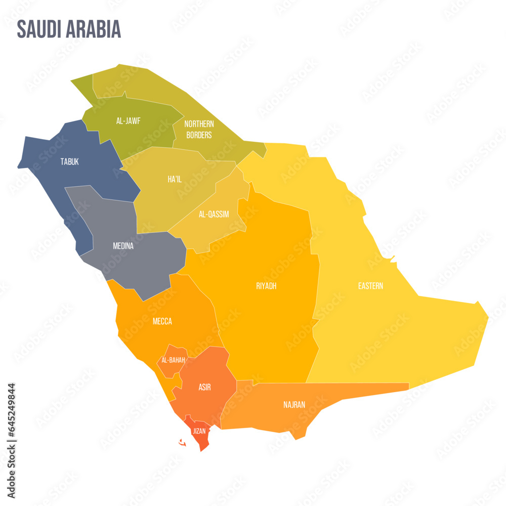 Saudi Arabia political map of administrative divisions - provinces or ...