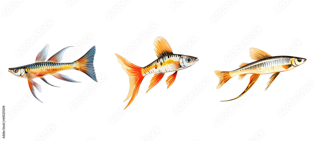 water swordtail fish illustration pet red, background nature, tropical ...
