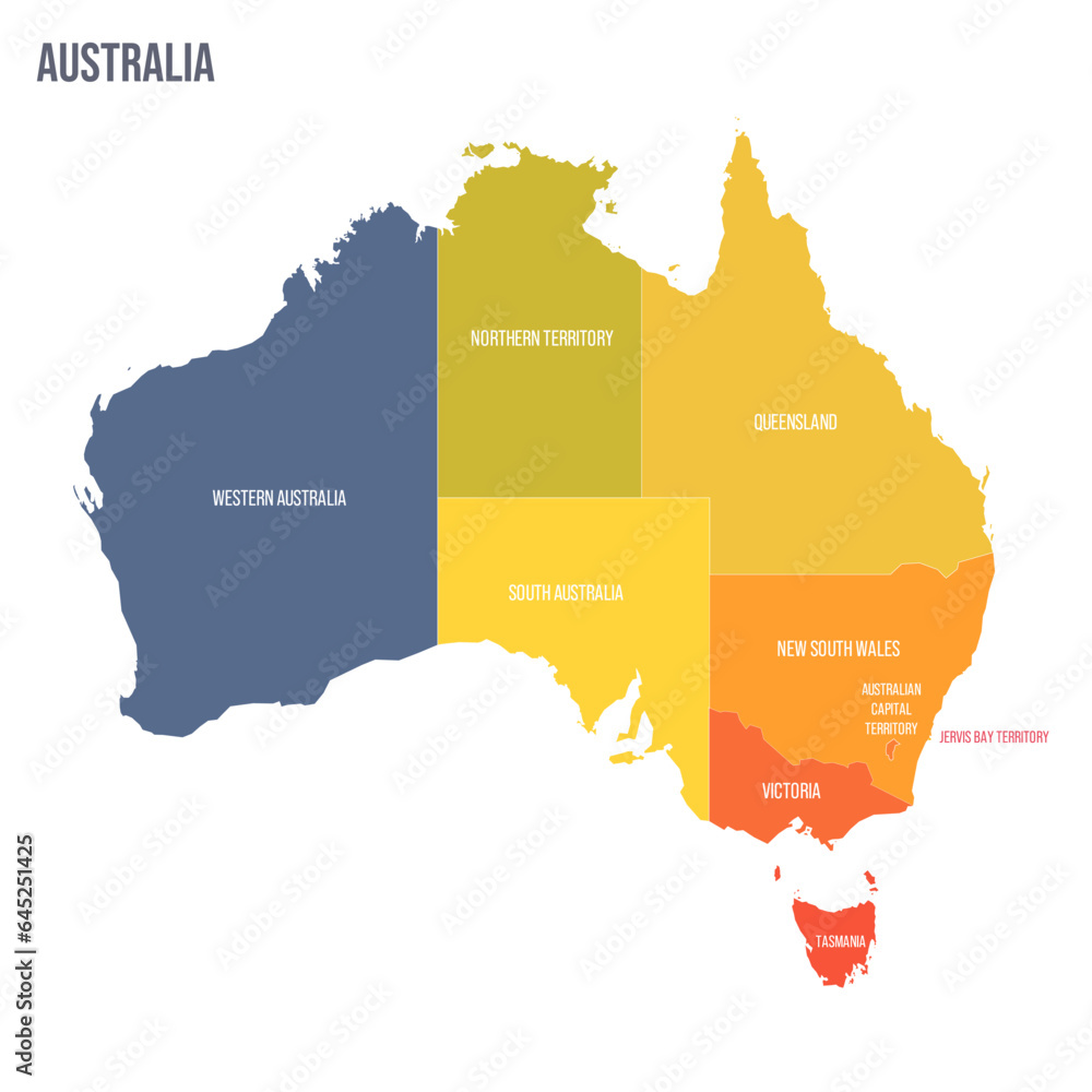 Australia political map of administrative divisions - states and ...