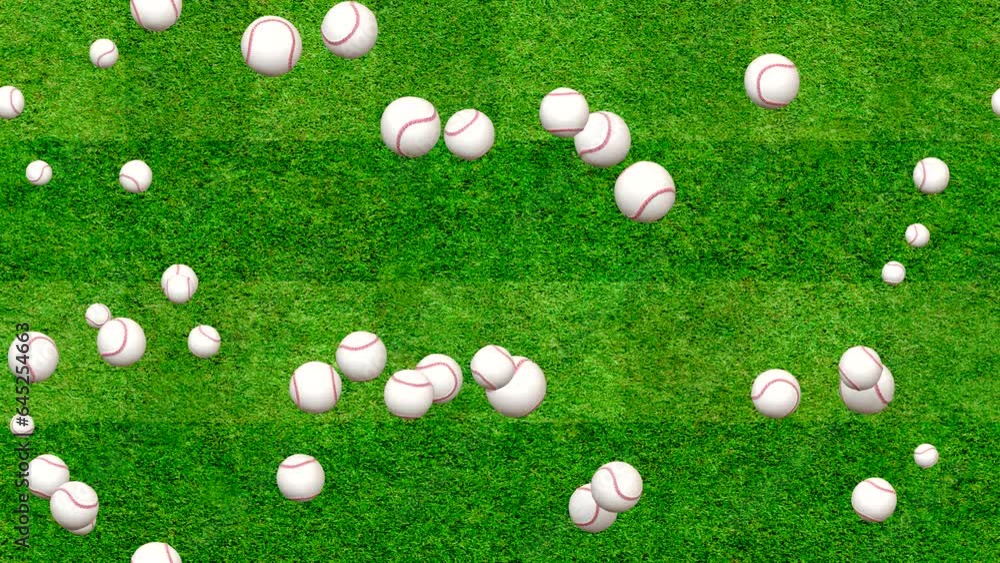 Baseball Ball Bounce Background (on grass) LOOP-TILE. This footage is ...