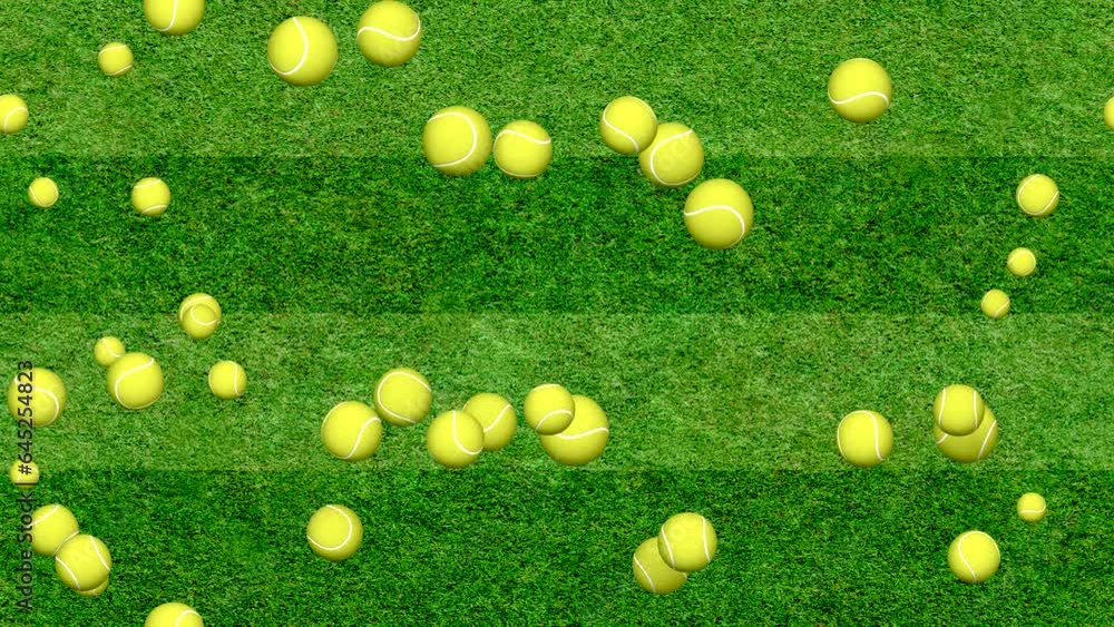 Tennis Ball Bounce Background (on grass) LOOP-TILE. This footage is ...