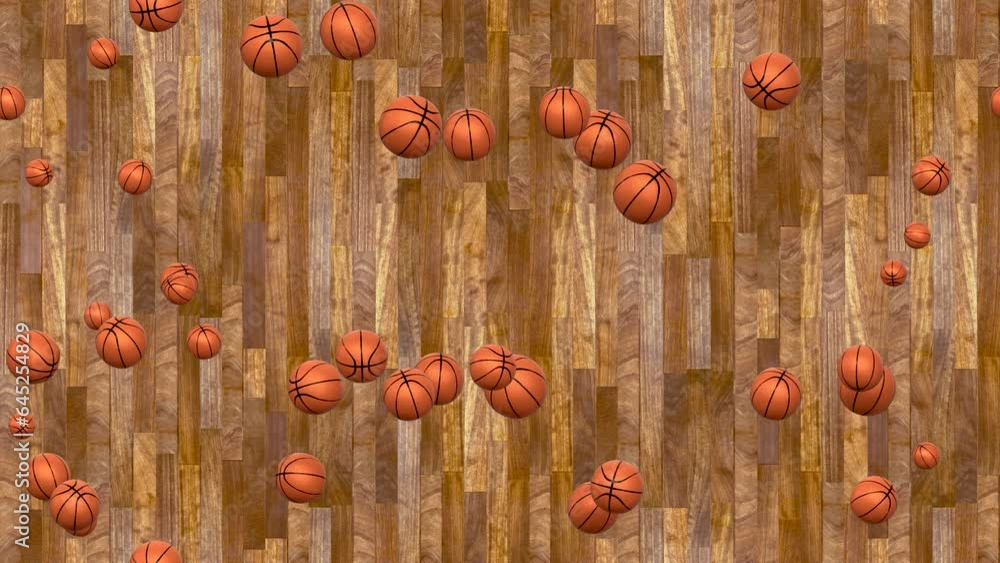 Basketball Ball Bounce Background (on parquey) LOOP-TILE. This footage ...