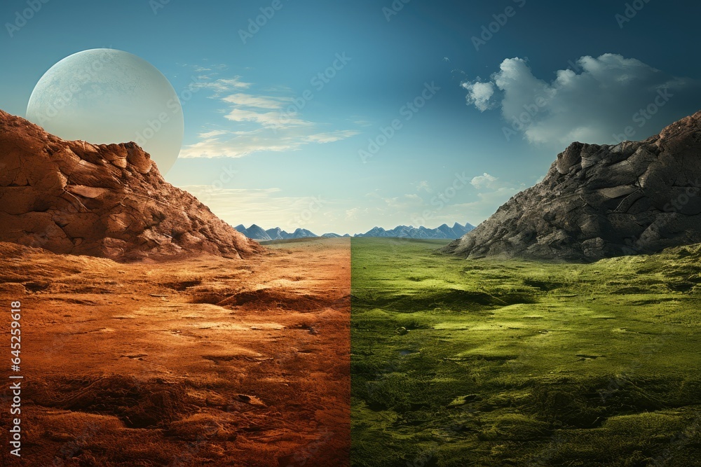 Terraforming, long-term colonization of Mars, process of planetary ...