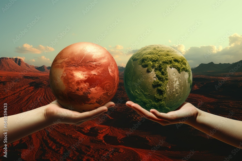 Terraforming, long-term colonization of Mars, process of planetary ...